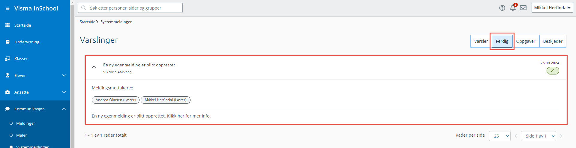 4b.13 - Elevers egenmelding om fravær – Visma InSchool