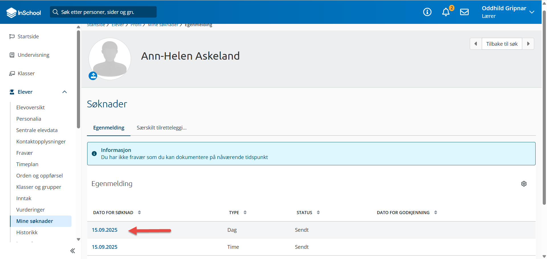 4b.13 - Elevers egenmelding om fravær – InSchool