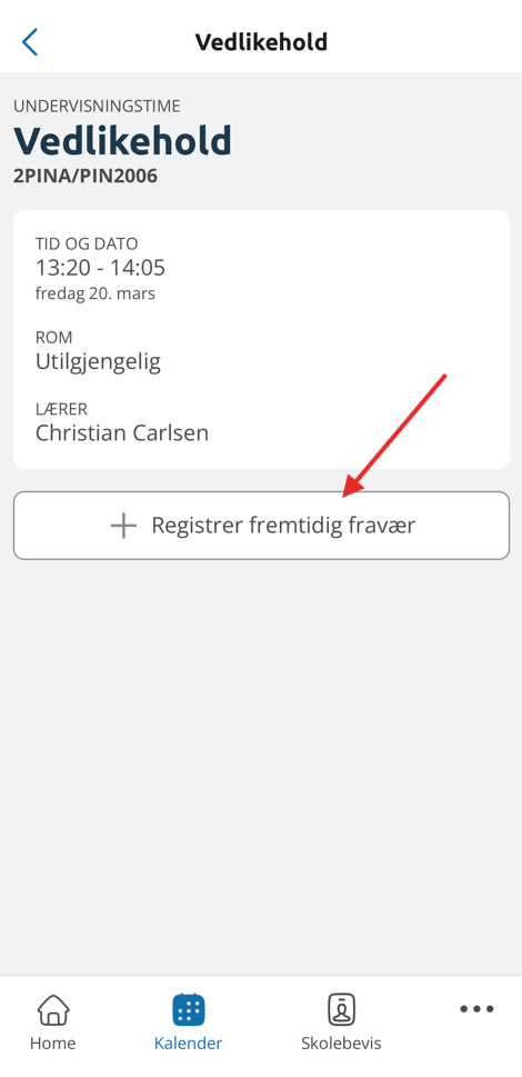 Elev kan melde fremtidig fravær fra mobilapp – InSchool